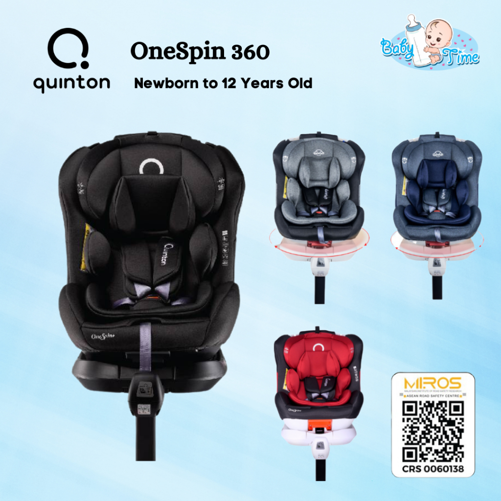Quinton OneSpin+ 360 Safety Baby Car Seat (Newborn to 36kg) with Canopy ...