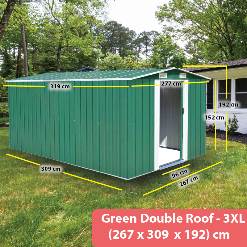 Outdoor garden Storage metal shed large backyard Storage Setor Laman ...