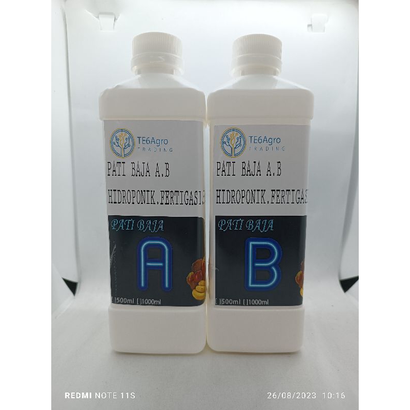 1 Liter Set Baja AB Baja Fertigasi Hidroponik Baja Air Baja Cecair ...