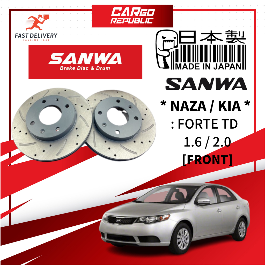 Sanwa Sport Disc Brake Rotor Naza / Kia Forte TD 1.6 / 2.0 Front (Depan ...
