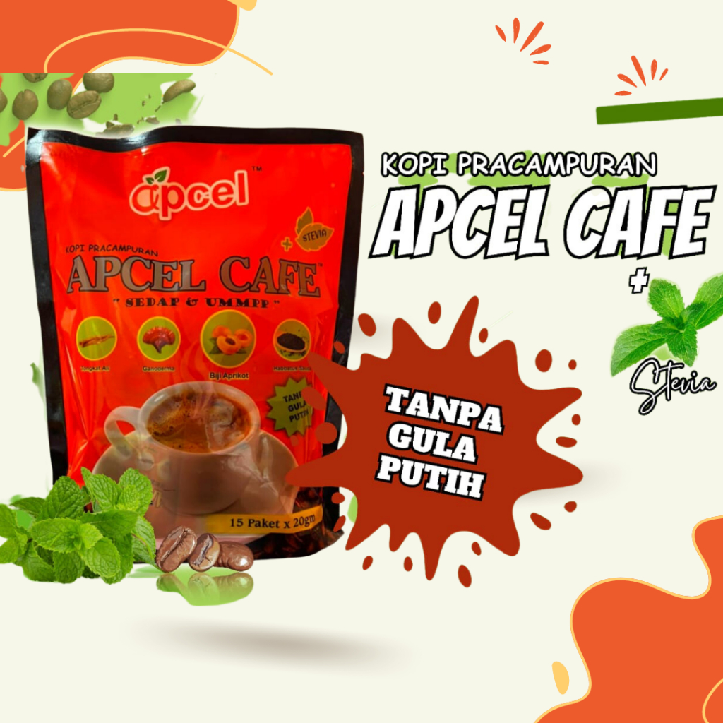 APCEL CAFE STEVIA tanpa gula putih Original from HQ 15's x 25'g ...