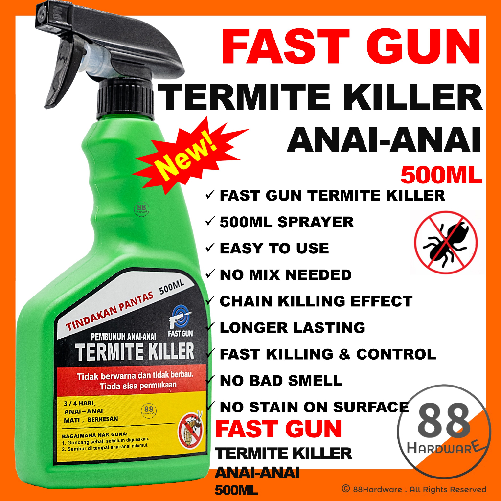 FAST GUN anai killer TERMITE spray 500ML / racun anai anai termite bait / ubat anai anai / anai ...