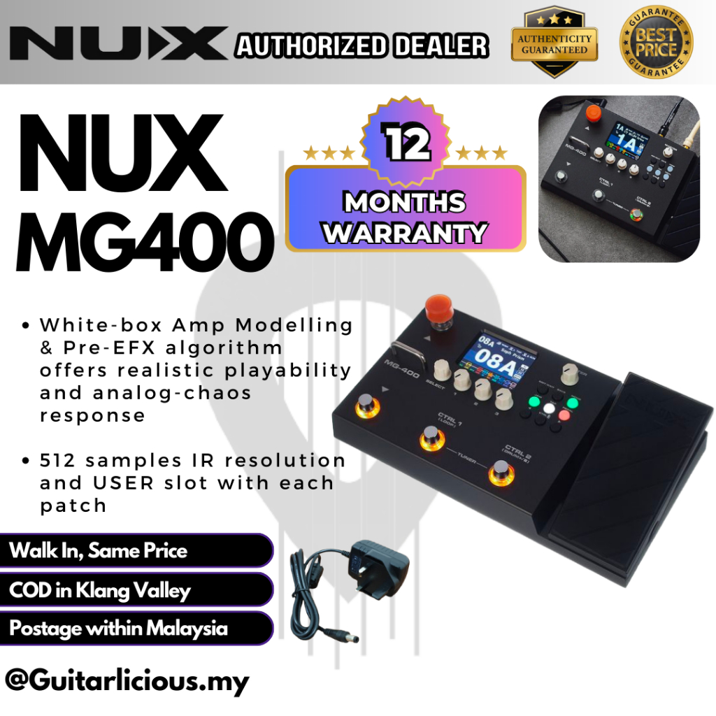 NUX MG-400 Modeling Guitar & Bass Processor Multi Effect Pedals (MG400 ...