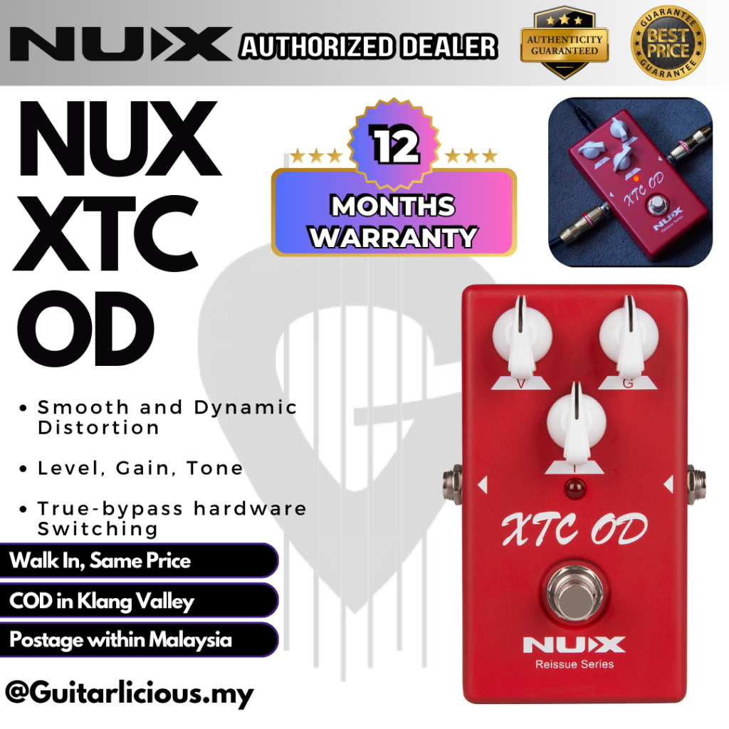 NUX Reissue Series XTC OD Pedal for Blues & Classic Rock ( XTC-OD ...