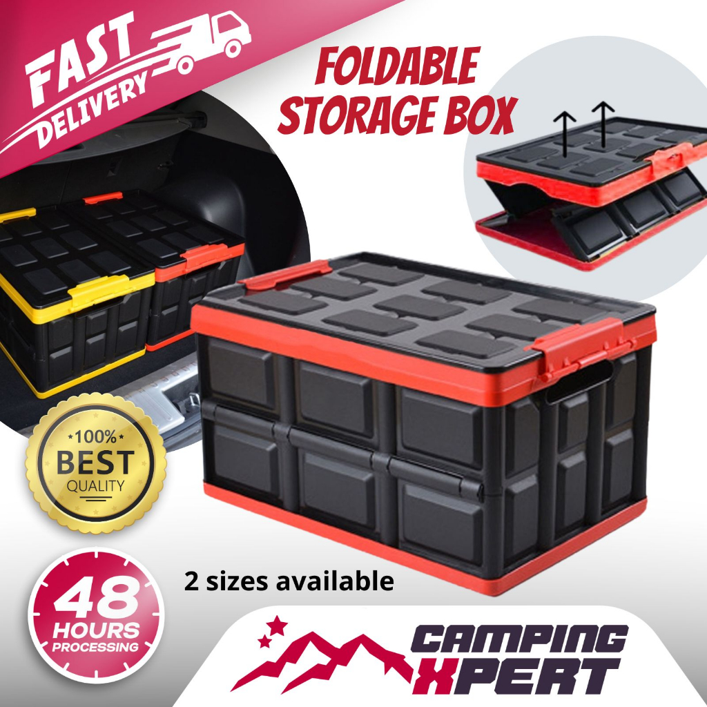 30/56L Foldable Storage Box Size Red Black Multipurpose Large Capacity ...