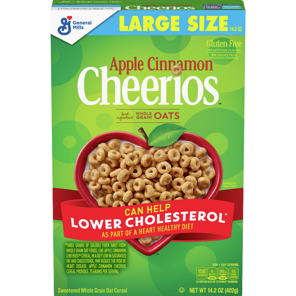 General Mills Apple Cinnamon Cheerios Wholegrain Oats, Gluten Free ...