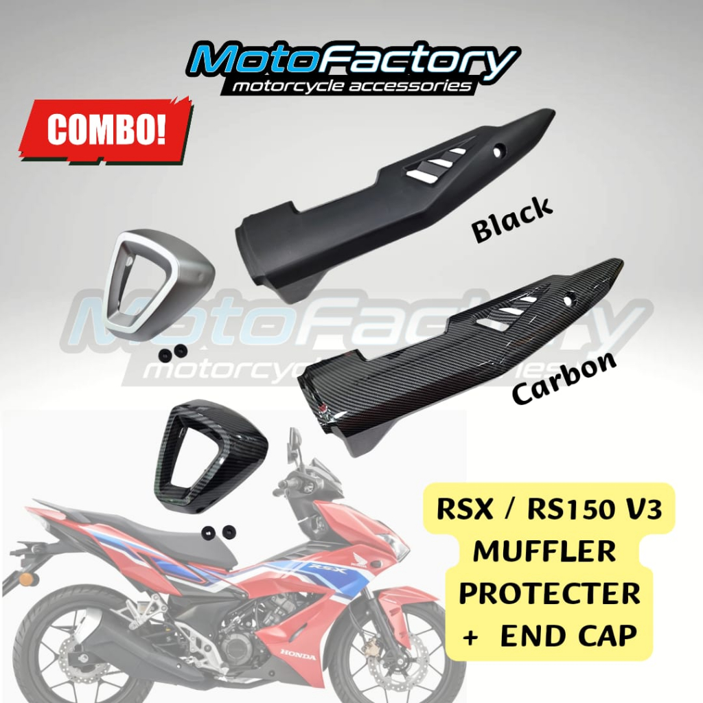 HONDA RSX/RS150R V3 EKZOS EXHAUST END CAP MUFFLER PROTECTOR SETS(COMBO ...