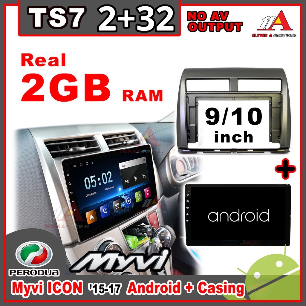 [TS7/T100/T133] Perodua Myvi ICON '15-17 Android Car Player 10" inch ...
