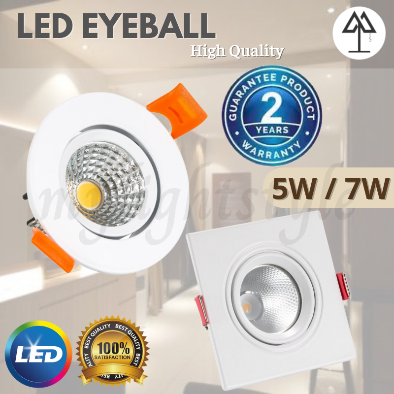 [2 Year Warranty] LED EYEBALL 5W 7W HIGH QUALITY RECESSED DOWNLIGHT ...