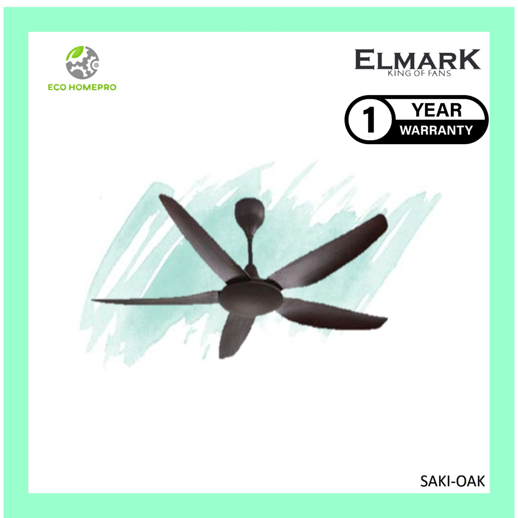 Elmark 56" Dc Ceiling Fan With Remote Saki-Oak | Shopee Malaysia