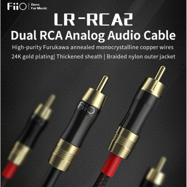 FiiO LR-RCA2, Dual RCA Audio Cable (50CM): High-Purity Monocrystalline ...