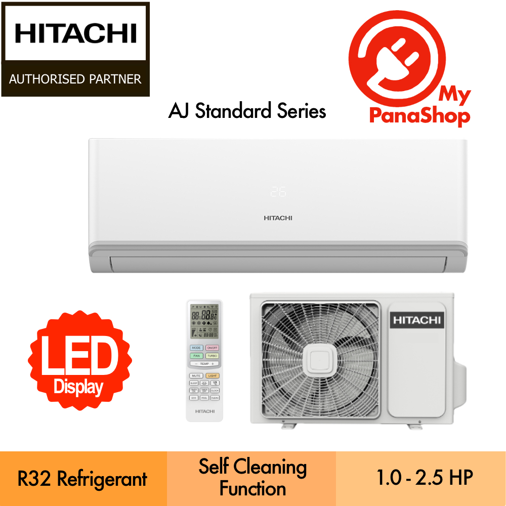 Hitachi AirCond R32 Standard Non Inverter Air Conditioner (1.0HP - 2 ...