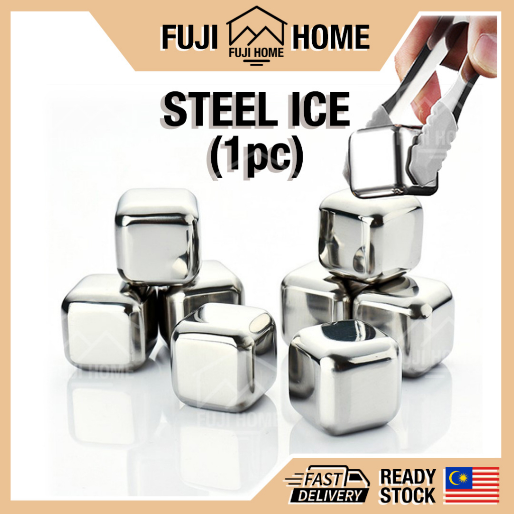 🏠READY STOCK🏠1PC Reusable Stainless Steel Ice Cube Tray Ice Cubes Maker ...