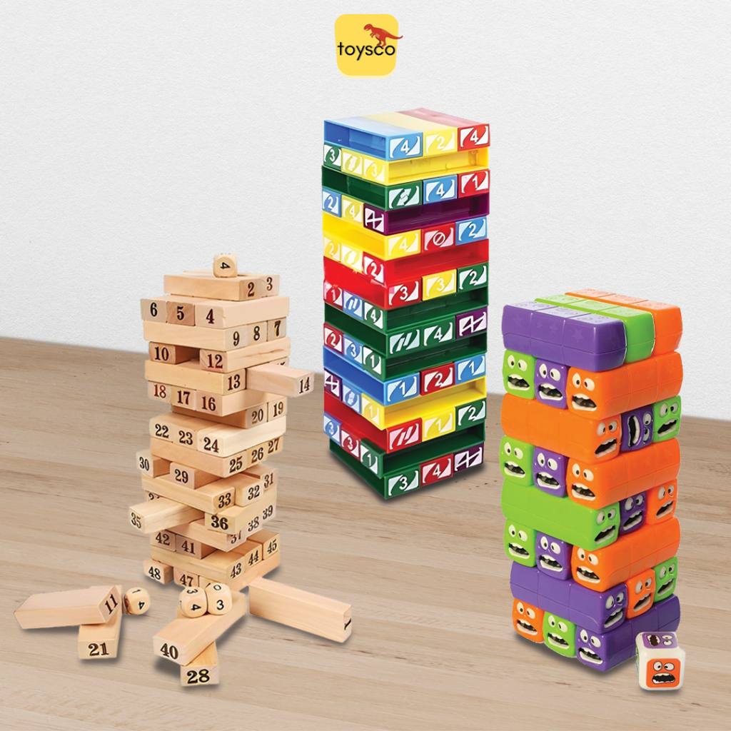 🎮Gathering Games🎮 Wooden Stacko With Dice Stacking Block Tower ...