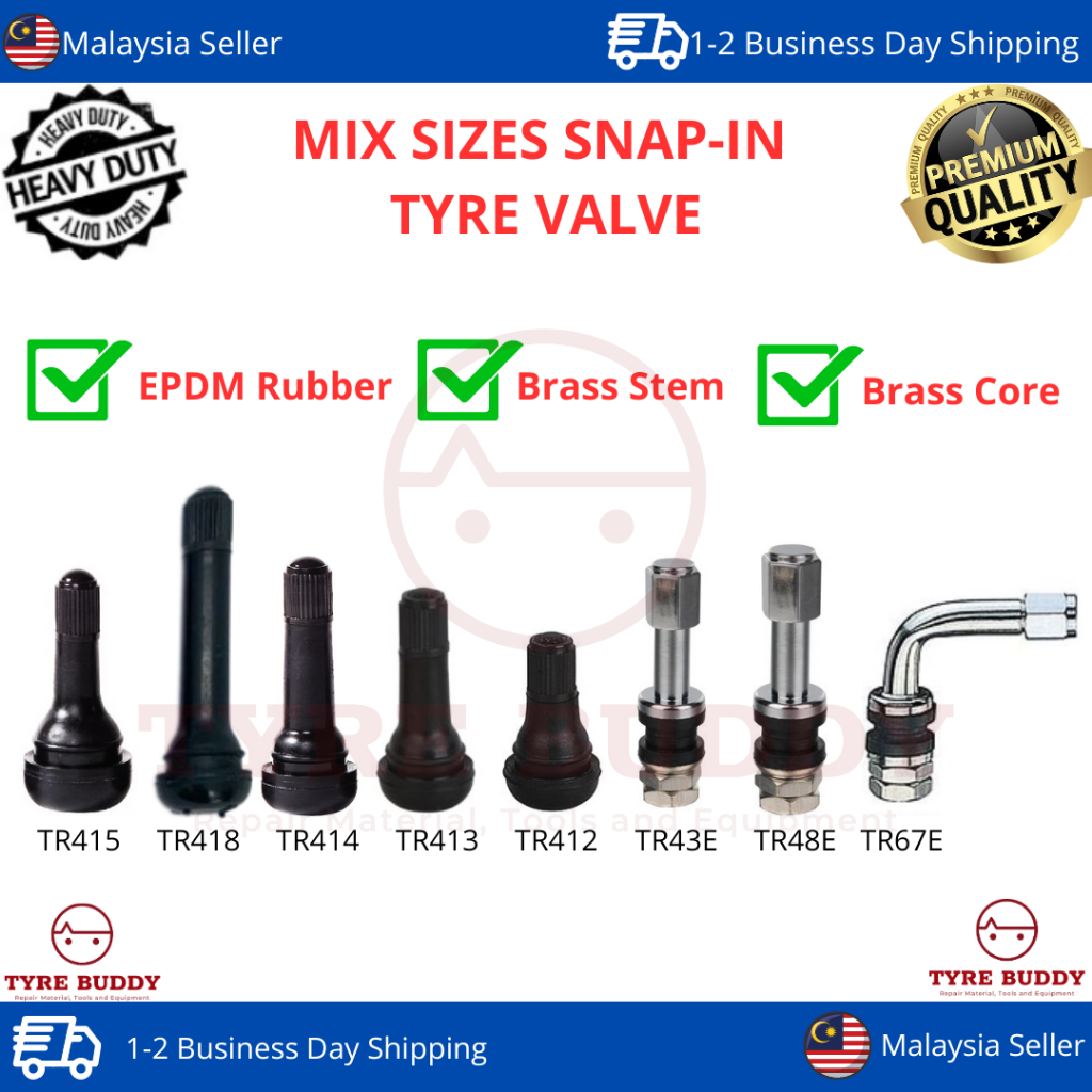 Tyre Valve All Types; Car, Motorcycle, TR412 TR413 TR414 TR415 TR48E ...
