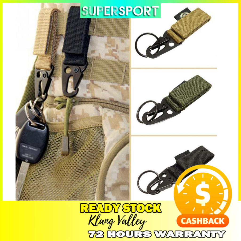 Keychain Carabiner Clip Nylon Velcro Climbing Hook Key Quickdraw Hiking ...