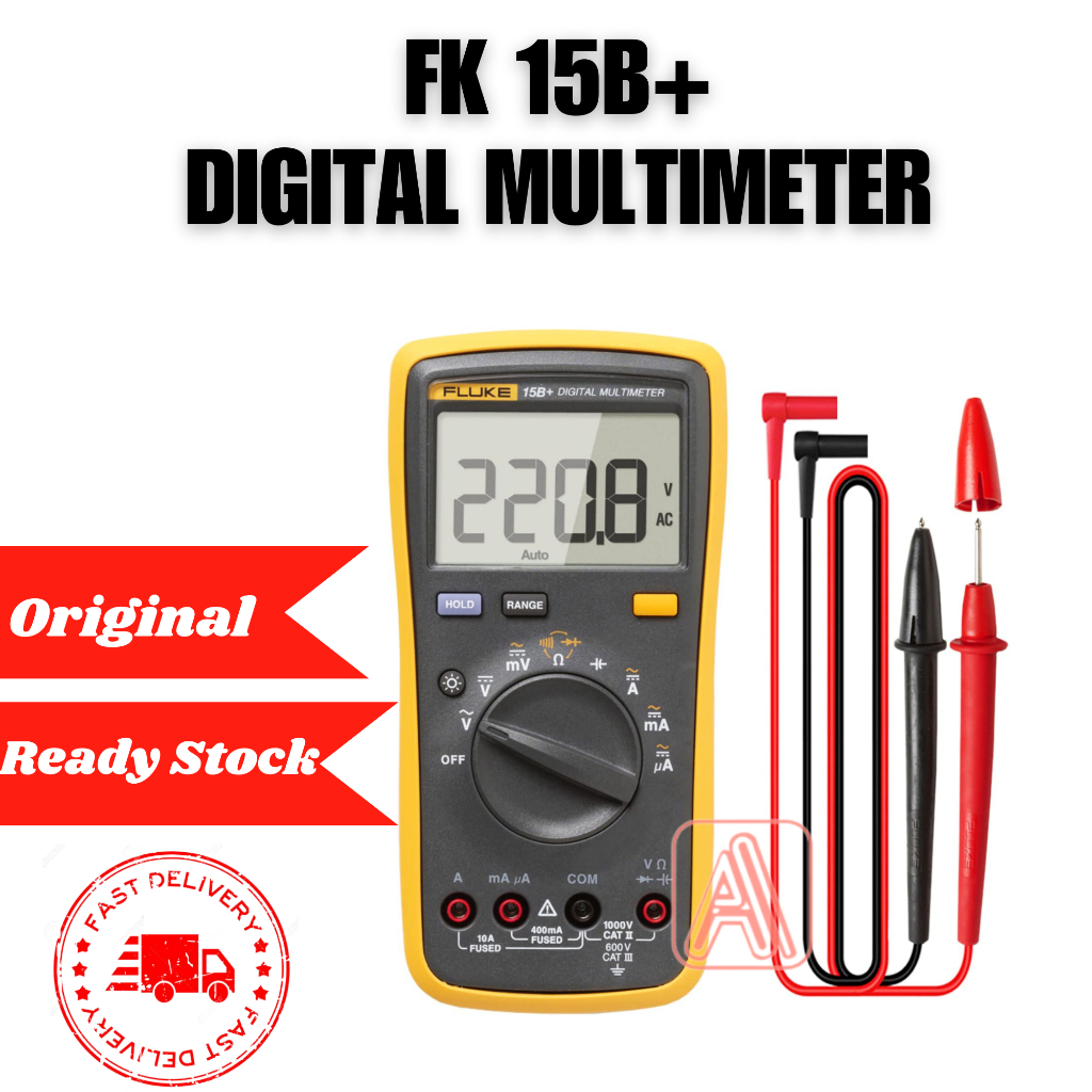[ORIGINAL] Fluke 15B+ Digital Multimeter 600 V CAT III | Shopee Malaysia