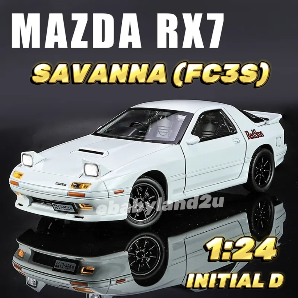 Die Cast 1:24 Mazda RX7 FC3S Initial D JDM Diecast Vehicle Models ...