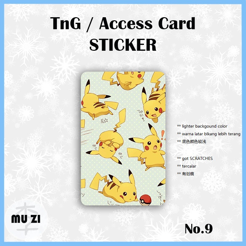 Pokemon Pikachu TnG Card STICKER NFC STICKER Waterproof Thick Hard ...