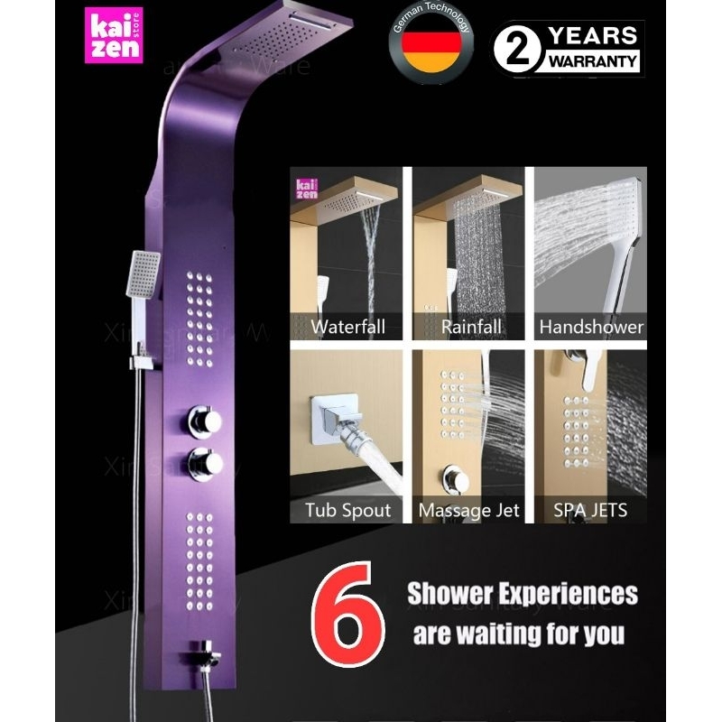 🔥KAIZEN STORE MALAYSIA 🔥304 Stainless Steel Rain Shower Panel, Multi-function Holder, Luxury ...