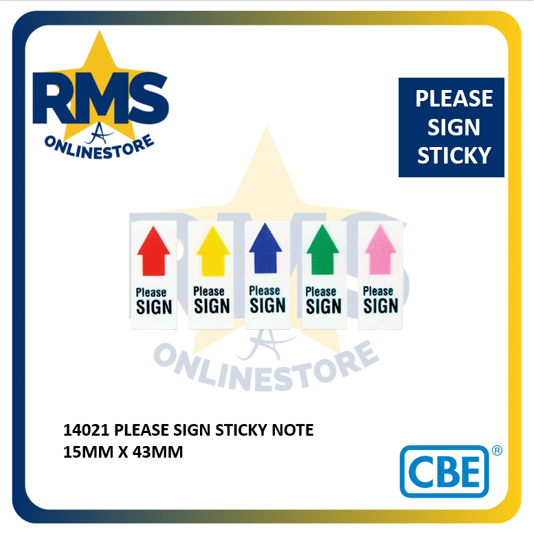 CBE 14021 Stick on Note 15MM x 43MM | Shopee Malaysia