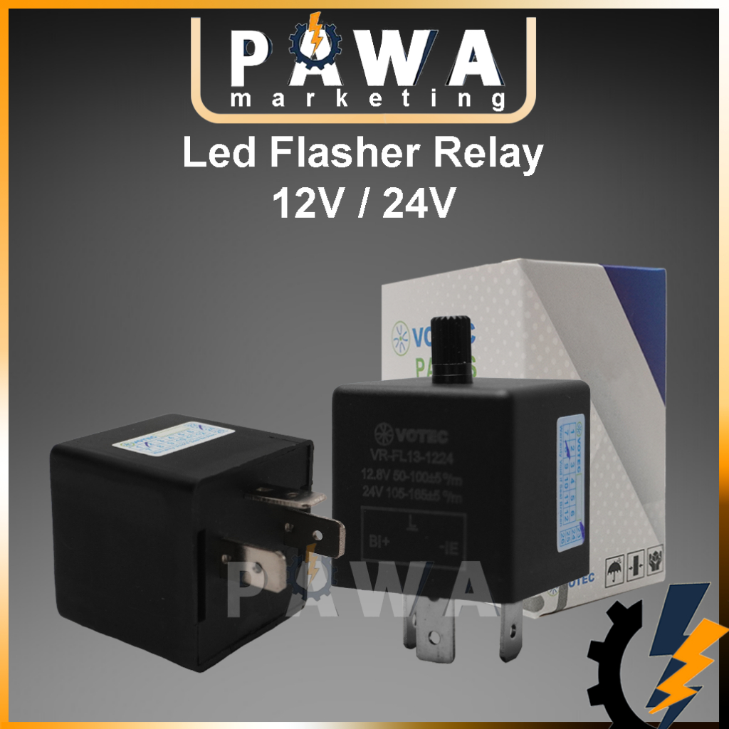 Pawa 3Pin 12V 24V LED Flasher Light Blinker Relay Fix For Turn Signal ...