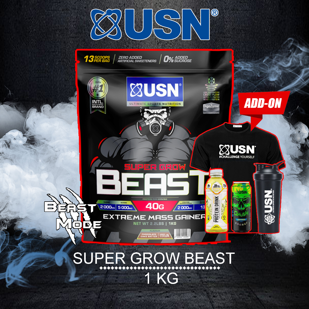 USN Super GROW Beast Extreme Mass Gainer 1kg | Shopee Malaysia
