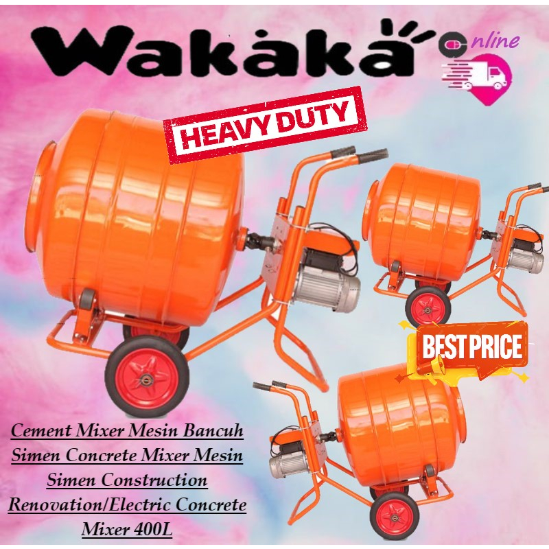 Cement Mixer Mesin Bancuh Simen Concrete Mixer 400l | Shopee Malaysia