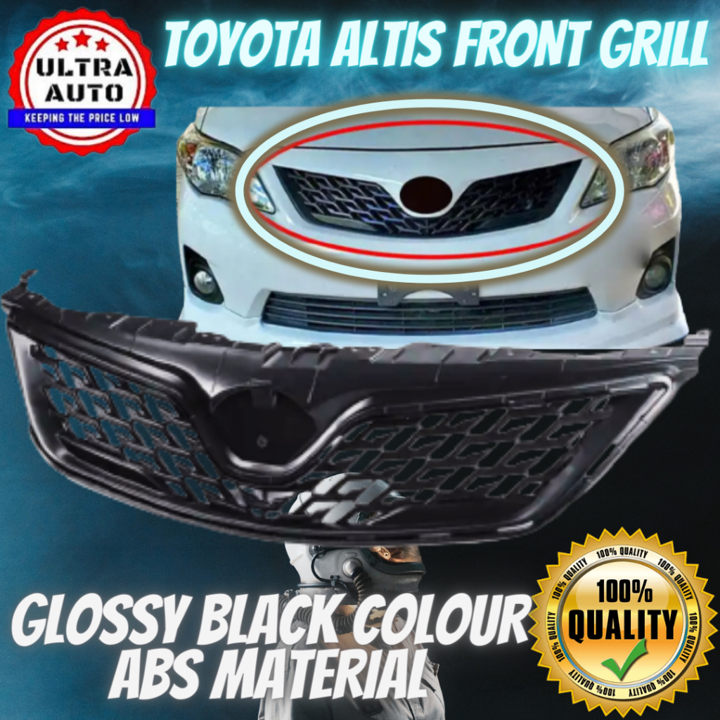 TOYOTA ALTIS 2011~2013 FRONT GRILL GRILLE GLOSSY BLACK COLOUR ABS ...