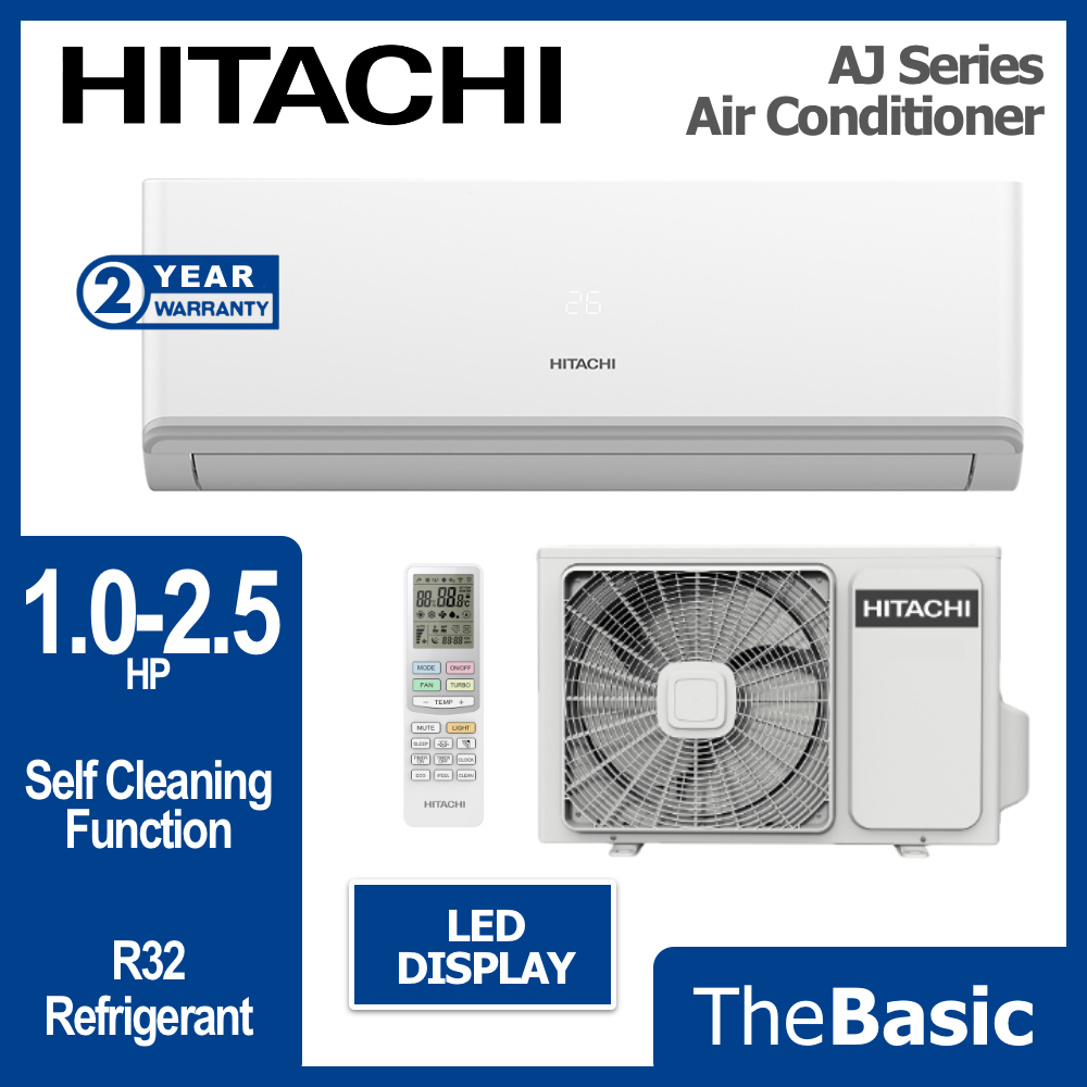 HITACHI 1.0HP - 2.5HP AirCond R32 Standard Non Inverter Air Conditioner ...