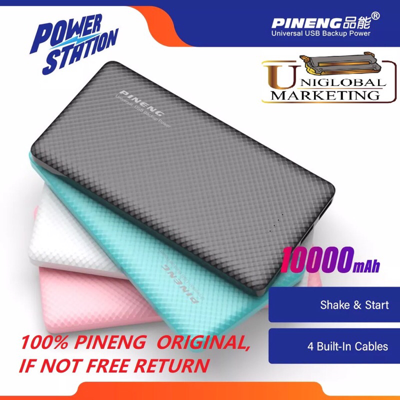 (PROMO) ORIGINAL SLIM POWER BANK PINENG 10000mah model PN 951 (Ready ...