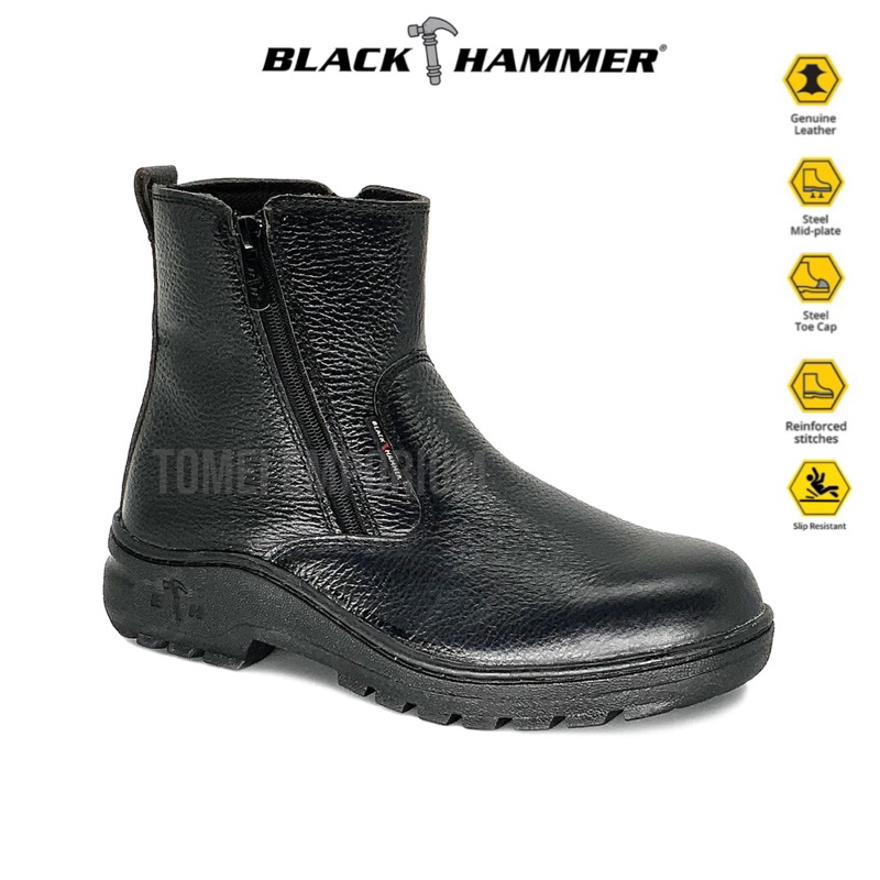 Black Hammer Mid Cut Safety Boots Safety Shoes BH 2333 (SIRIM APPROVED ...