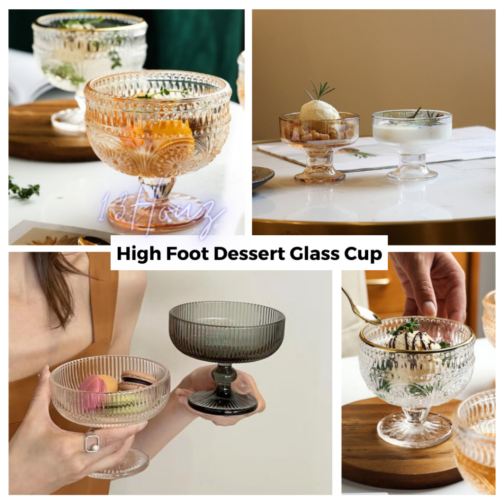 【Ready Stock】High Feet Dessert Glass Cup, Dessert Cup, High Glass Cup ...