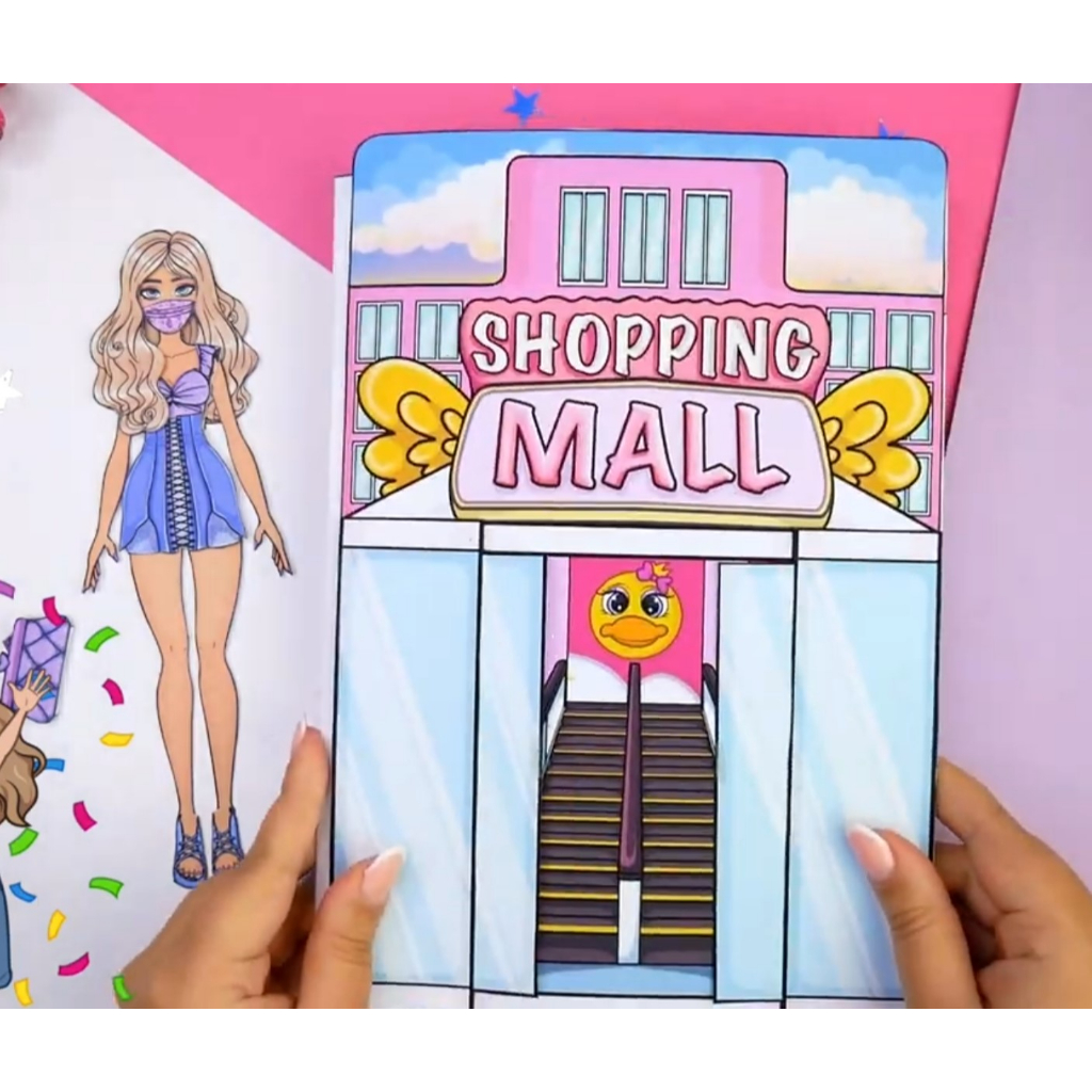 PDF] Paper Dollhouse Shopping Mall Printable Preschool Kids Activity ...