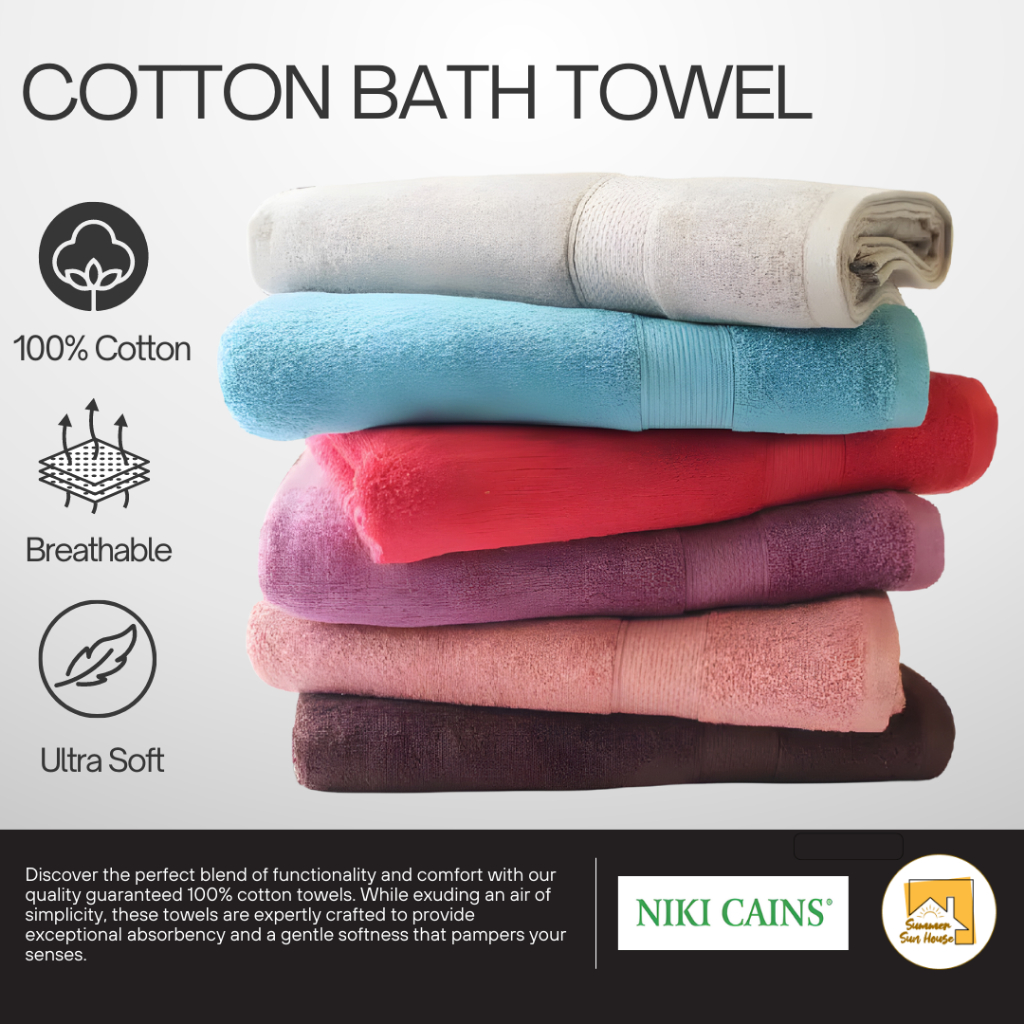 [READY STOCK] Niki Cains Brand Bath Towel Cotton Adult Bath Towel 70cm ...