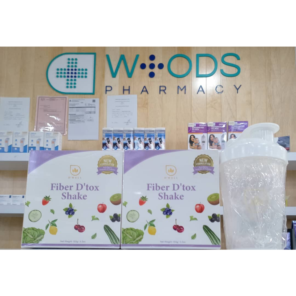 WOODS PHARMACY D-WELL FIBER D'TOX SHAKE 150G x 15s BUY 2 FREE 1 SHAKER ...