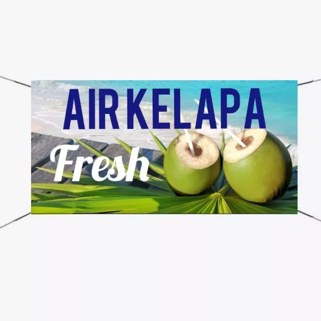 BANNER AIR KELAPA FRESH (eyelet 4 lubang) pilihan size 4x2 / 8x2 / 10x2 ...