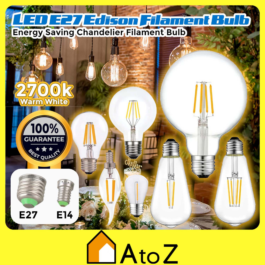 LED Edison Filament Bulb 2W 4W E14 E27 LED Oval Bulb Retro Vintage ...