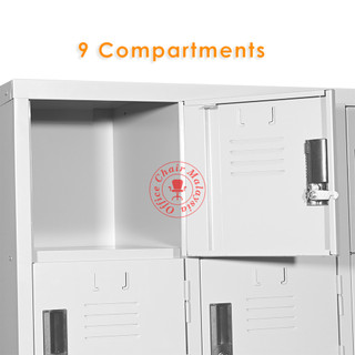 Half Height 6 / 9 Compartment Steel Locker - Office Steel Cabinet ...
