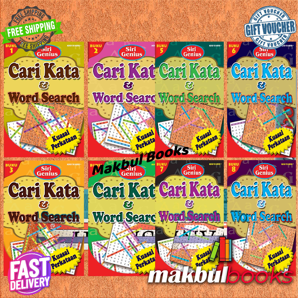 MIND TO MIND: SIRI GENIUS CARI KATA & WORD SEARCH ~ BUKU 1 TO 8 ...