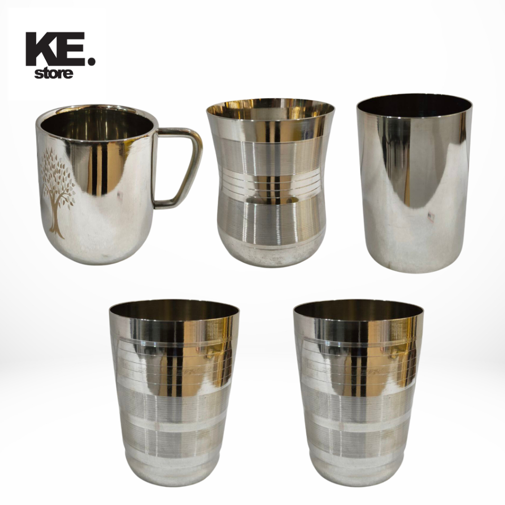 Double wall silver Cups/stainless steel Glass/Gift Set/ Healthy ...