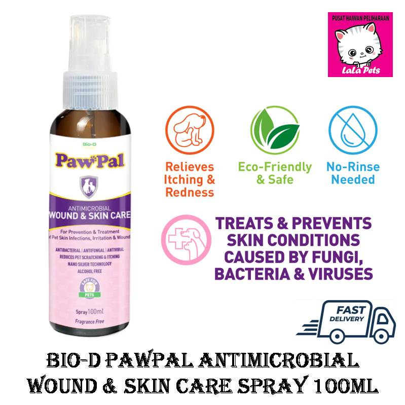PAWPAL BY BIO-D PET ANTIMICROBIAL WOUND & SKIN CARE SPRAY - NANO SILVER ...