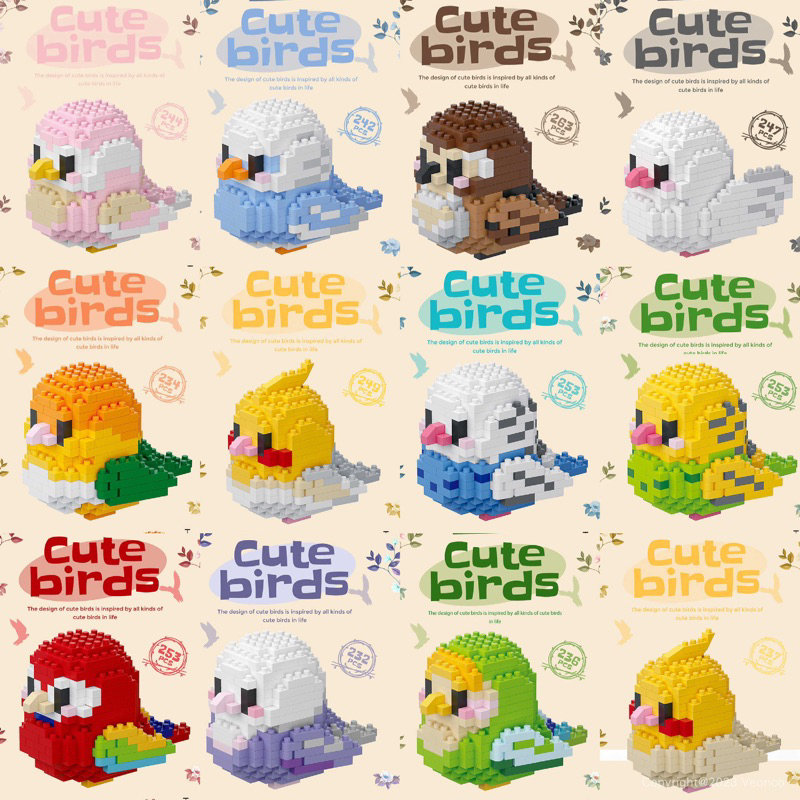 Mini Block 3D Cute Bird Block Top Boy Girl Gift Set Nano ...