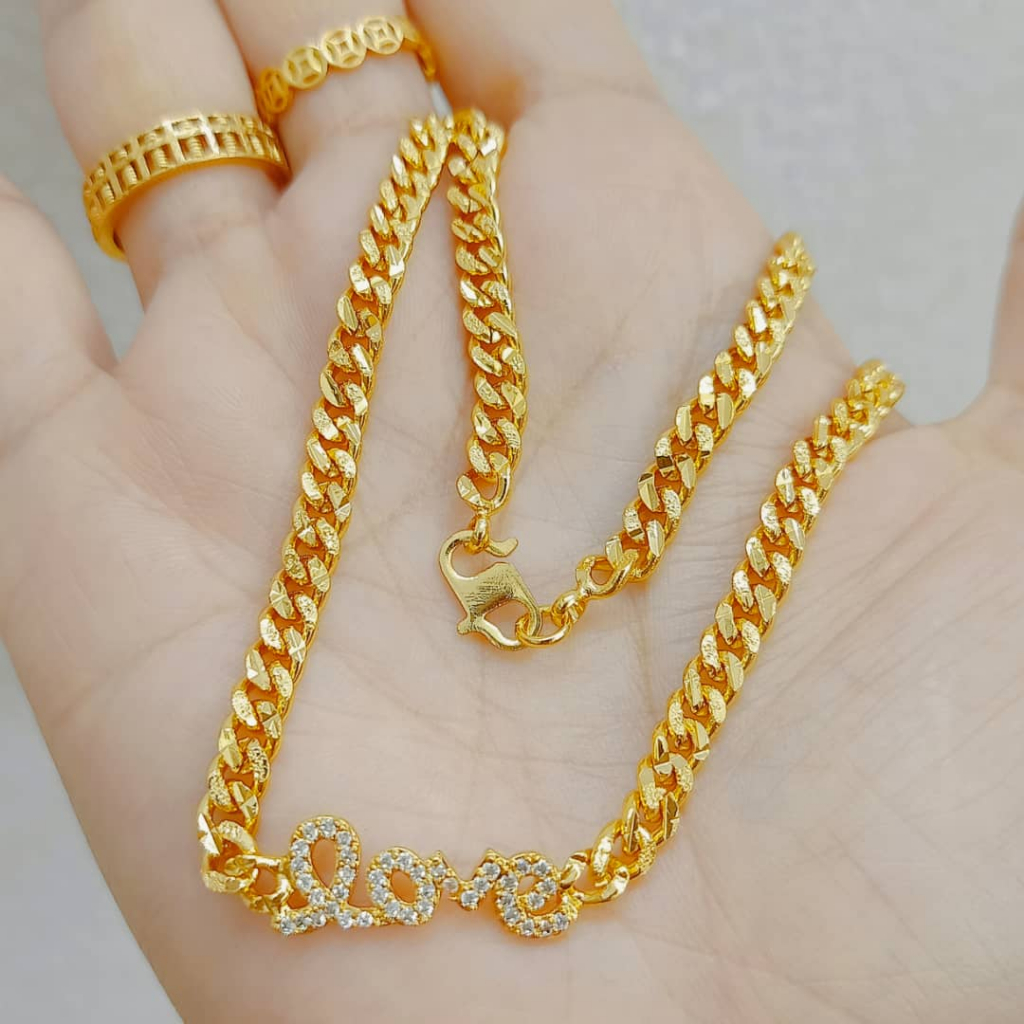 Rantai Leher EMAS BANGKOK necklace GOLD PLATED | Shopee Malaysia