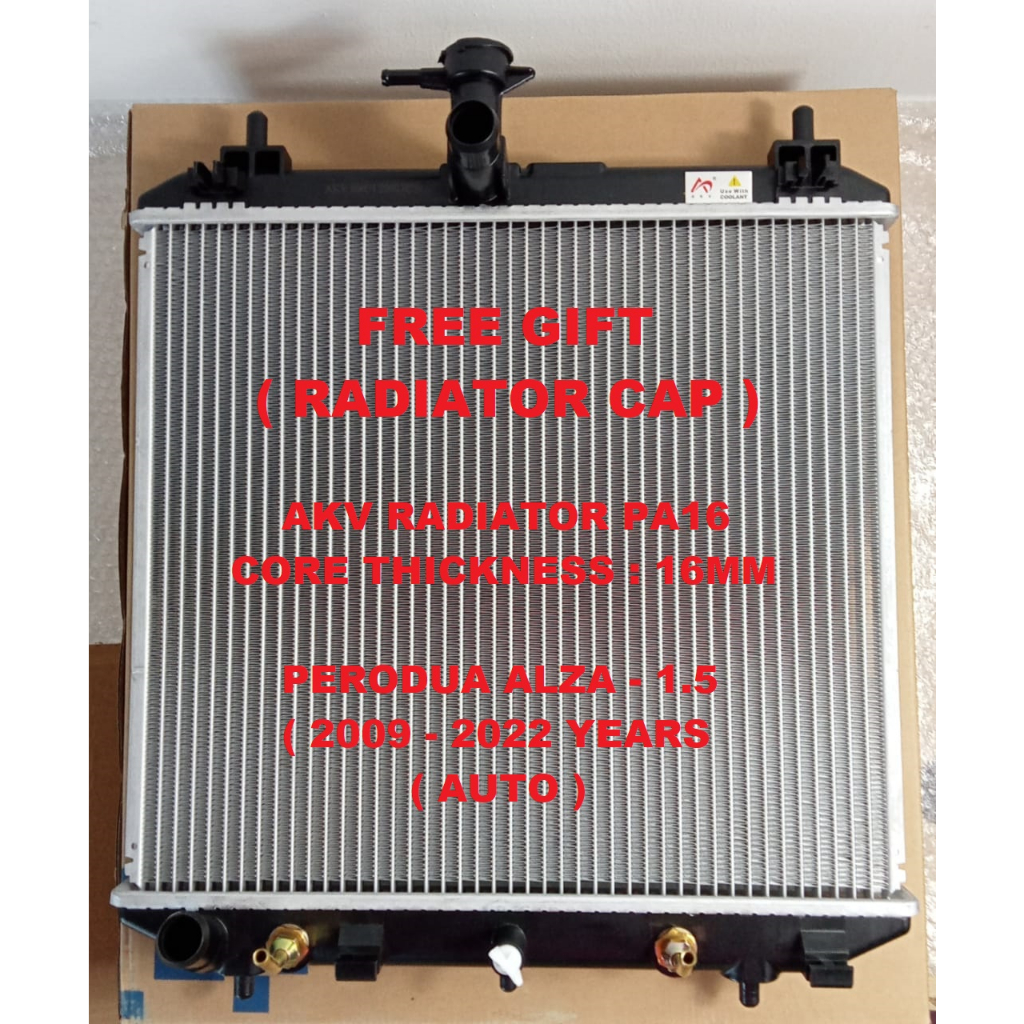 AKV Radiator Perodua Alza Auto Tangki Air Kereta Ketebalan Double 16MM ...