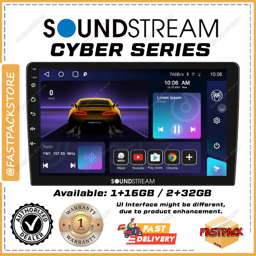 Android Player SOUNDSTREAM CYBER Android 12 Kereta Car Big Screen ...