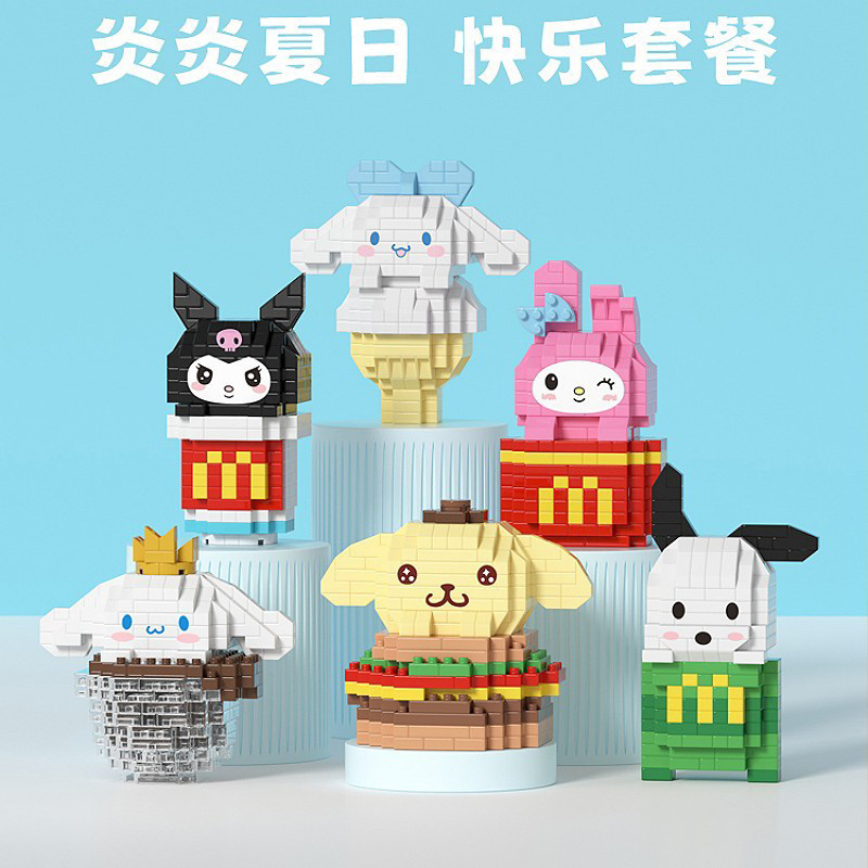 Cinnamon Kuromi fast food dessert Series Gourmet Model Ice Cream Burger ...