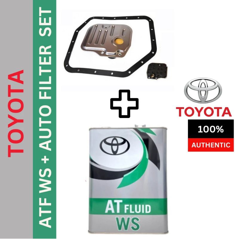 GENUINE Toyota WS Transmission Fluid + Auto Gearbox Filter Service set ...
