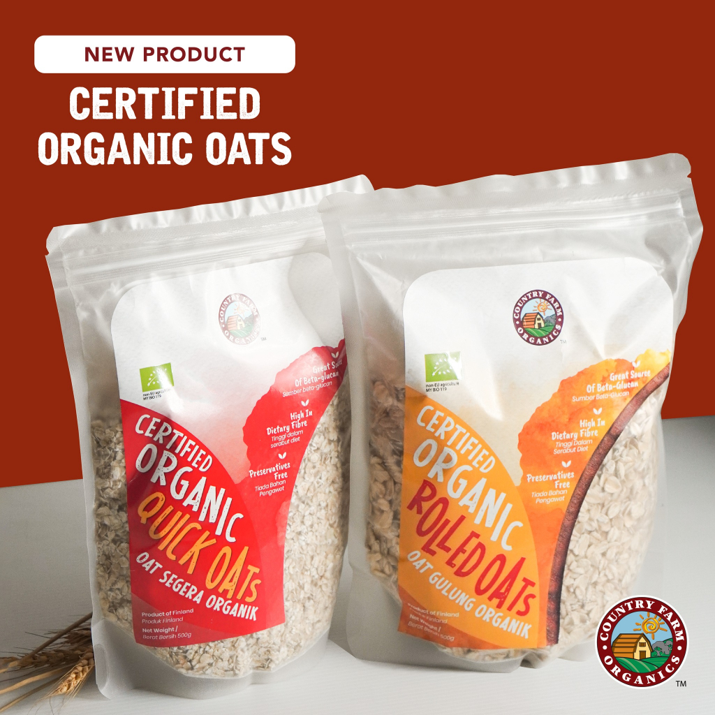 Country Farm Certified Organic Oats (Quick)(Rolled) Finland 500g ...