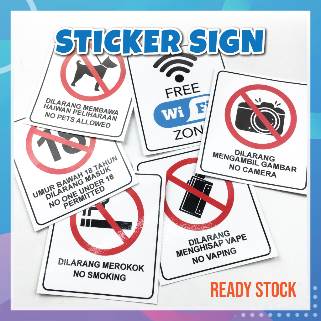 Sticker PVC No Smoking | Sticker Sign Larangan | Shopee Malaysia